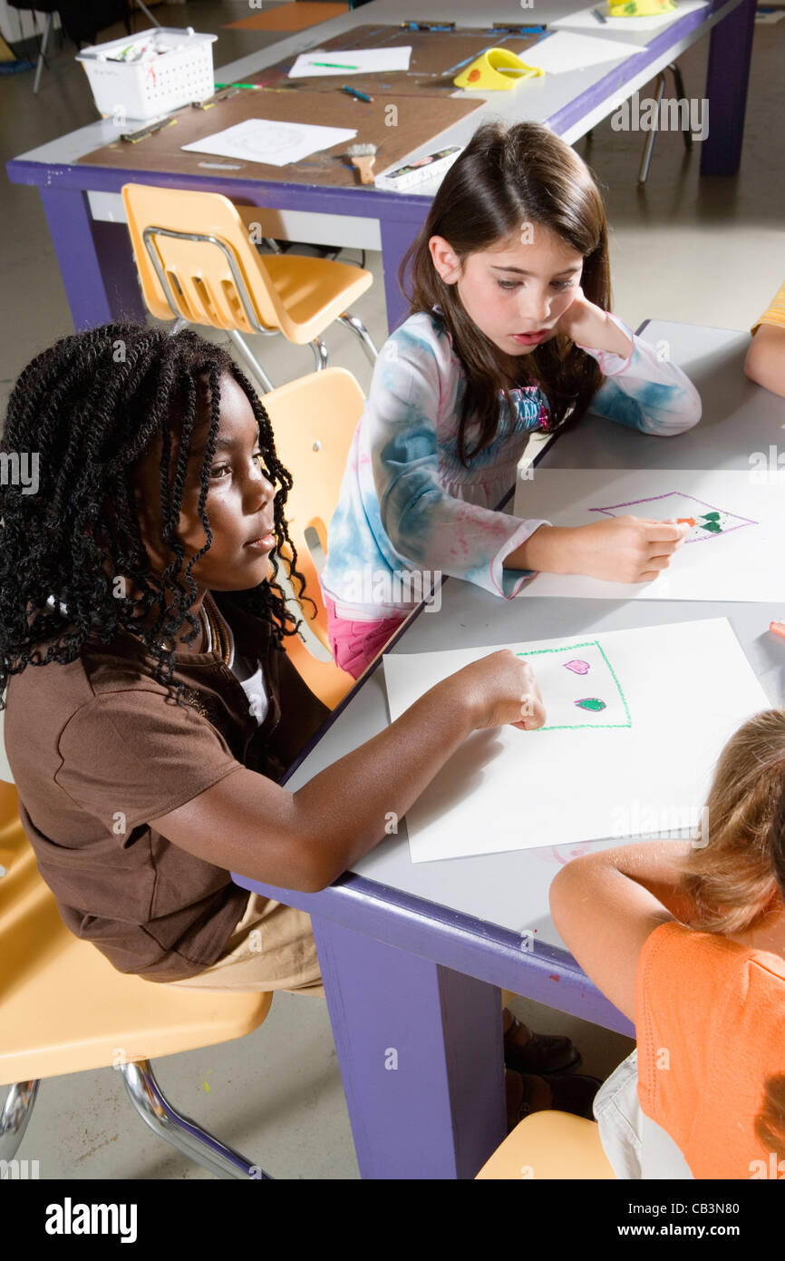 Girl Drawing In Class at Karla Trent blog