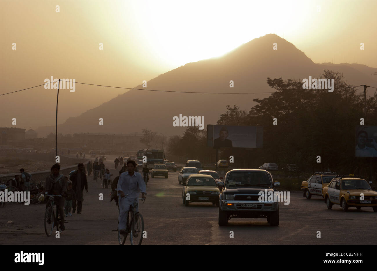 Traffic on a road on the outskirts of Kabul, Afghanistan, October 2004 ...