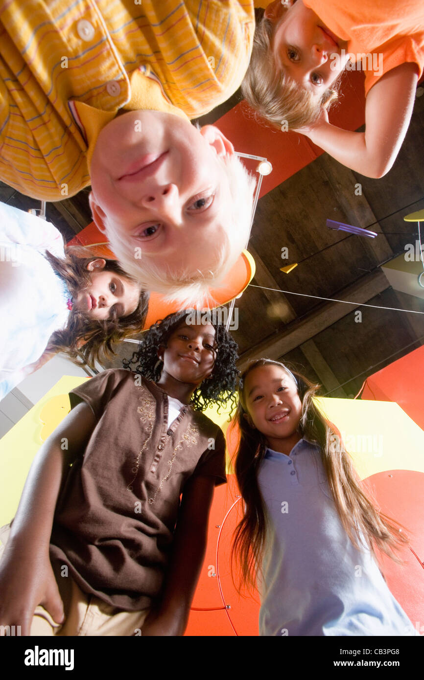 Kids in a circle low angle hi-res stock photography and images - Alamy