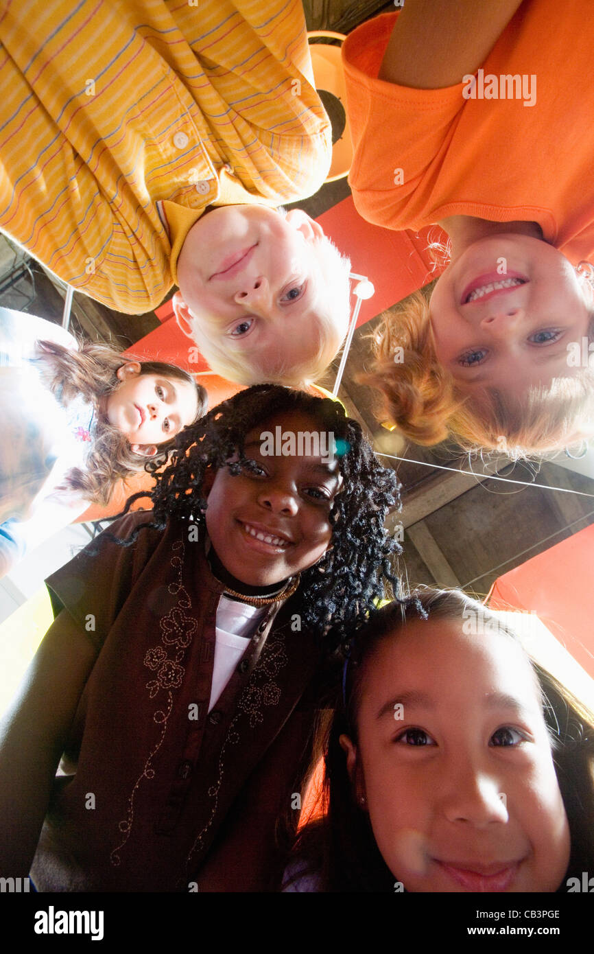 Kids in a circle low angle hi-res stock photography and images - Alamy