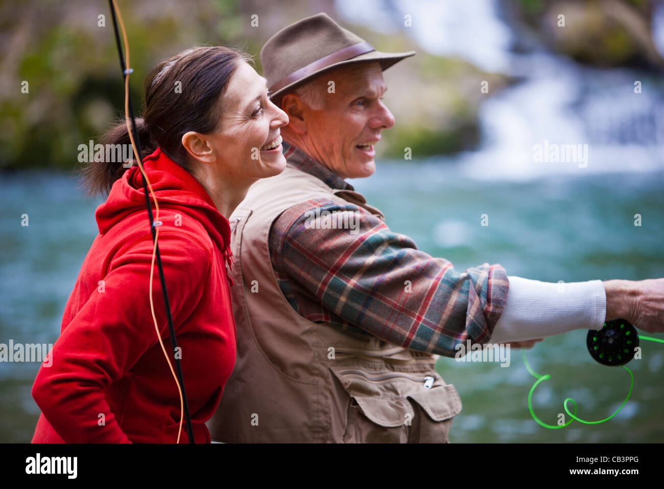 Two men enjoying view fishing hi-res stock photography and images - Alamy