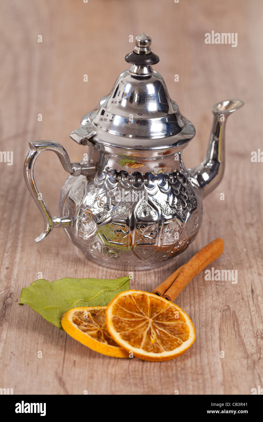 tea time set with flavors on wooden background Stock Photo - Alamy