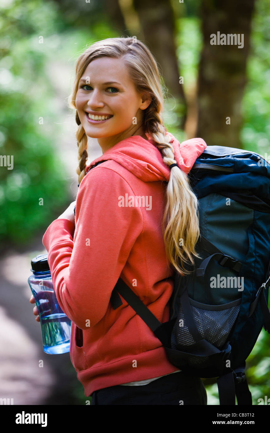 Portland, Oregon, USA, Woman hiker, portrait Stock Photo - Alamy
