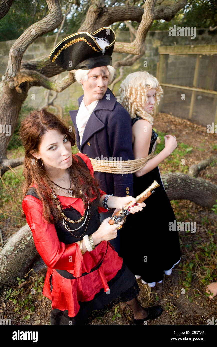 Portrait captive woman tied up hi-res stock photography and images - Alamy