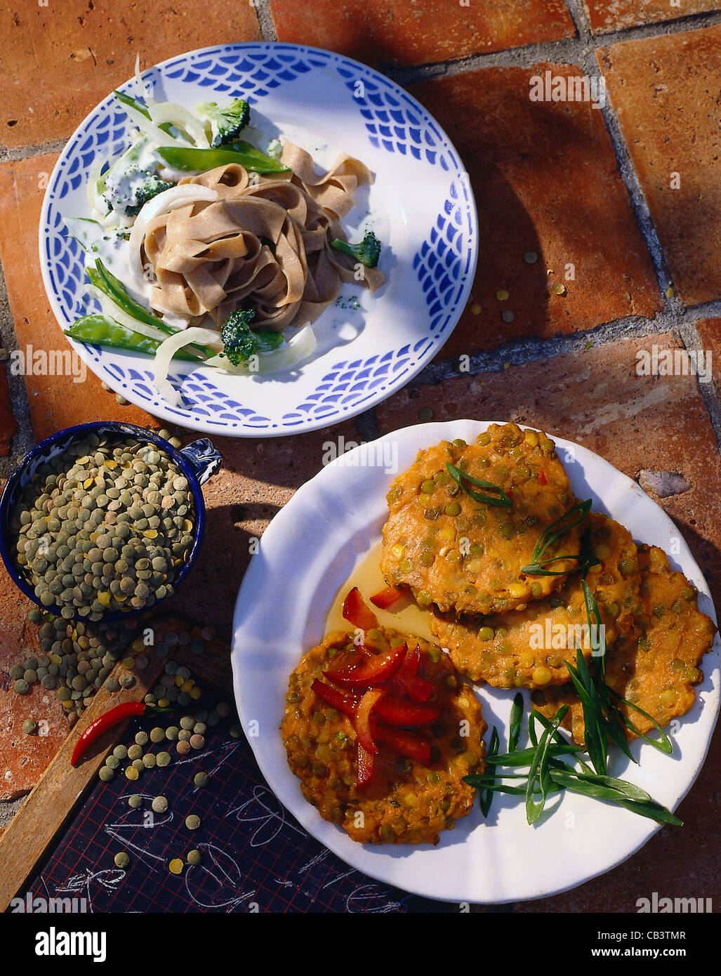 Tableau: Rye - noodles with vegetable sauce / lentils - potato ...