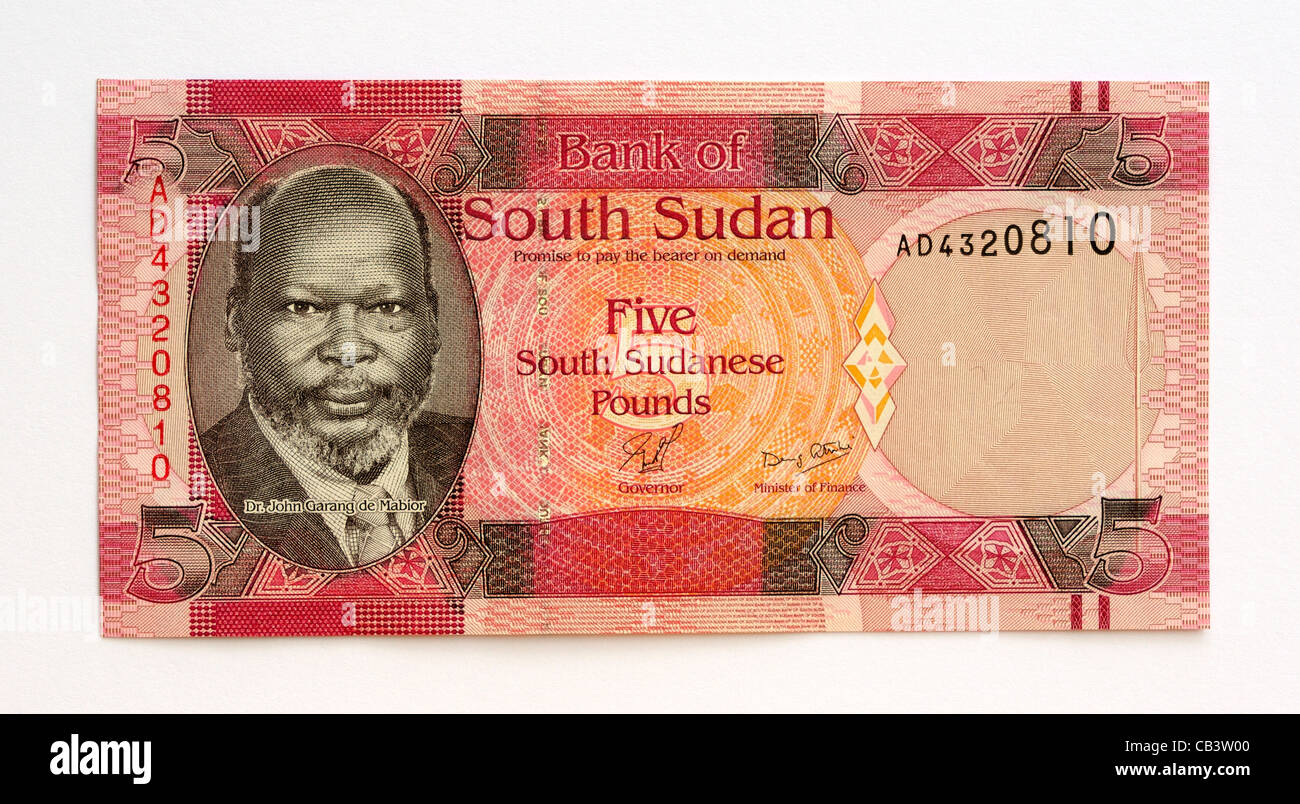 South Sudan 5 Five Pound Bank Note Stock Photo - Alamy