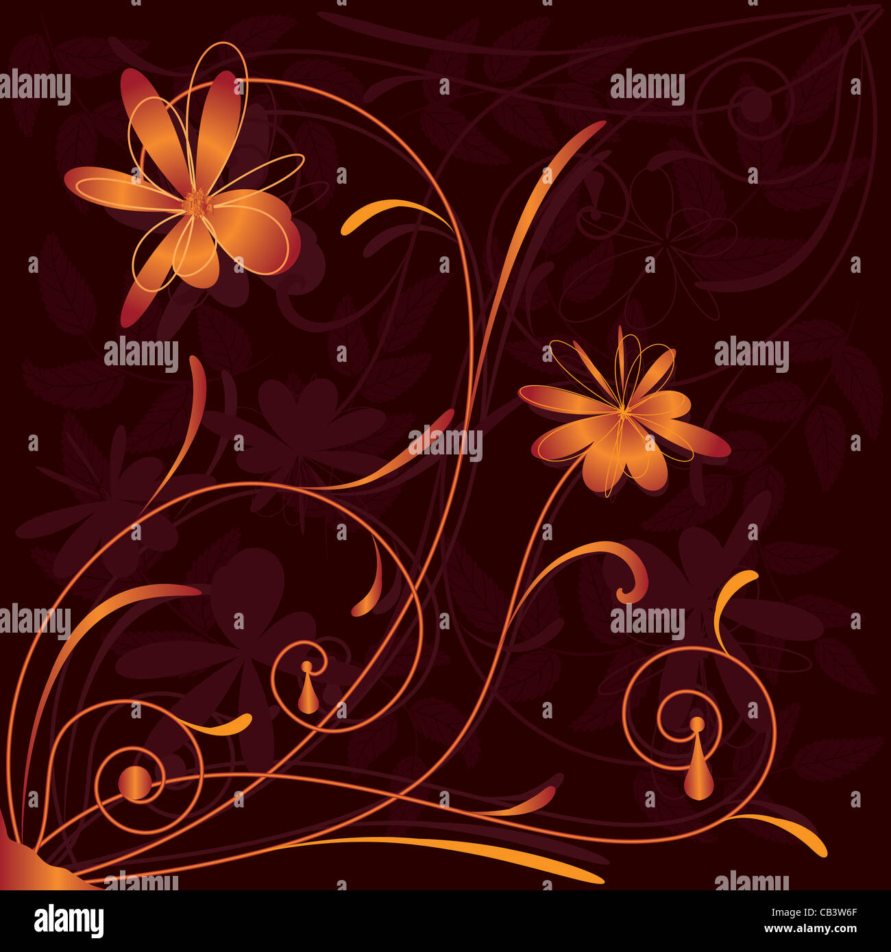 floral pattern with stylized flowers Stock Photo - Alamy