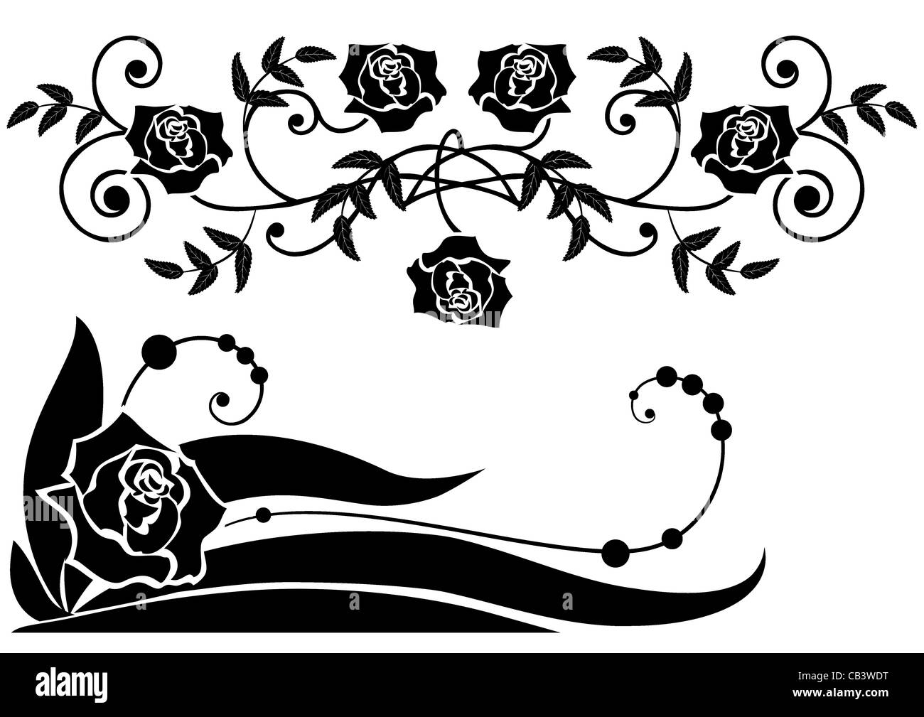 Rose circle Black and White Stock Photos & Images - Alamy