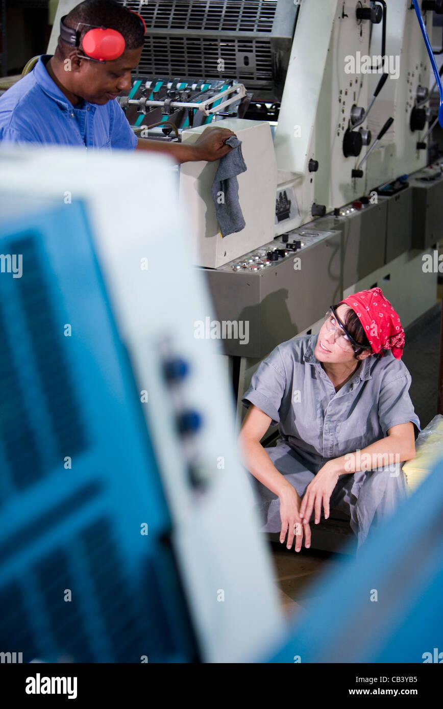 Printing machine operators Stock Photo - Alamy