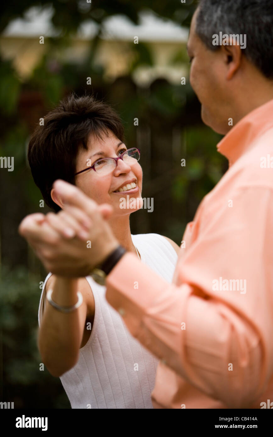 Close-up view of a mature couple dancing Stock Photo - Alamy