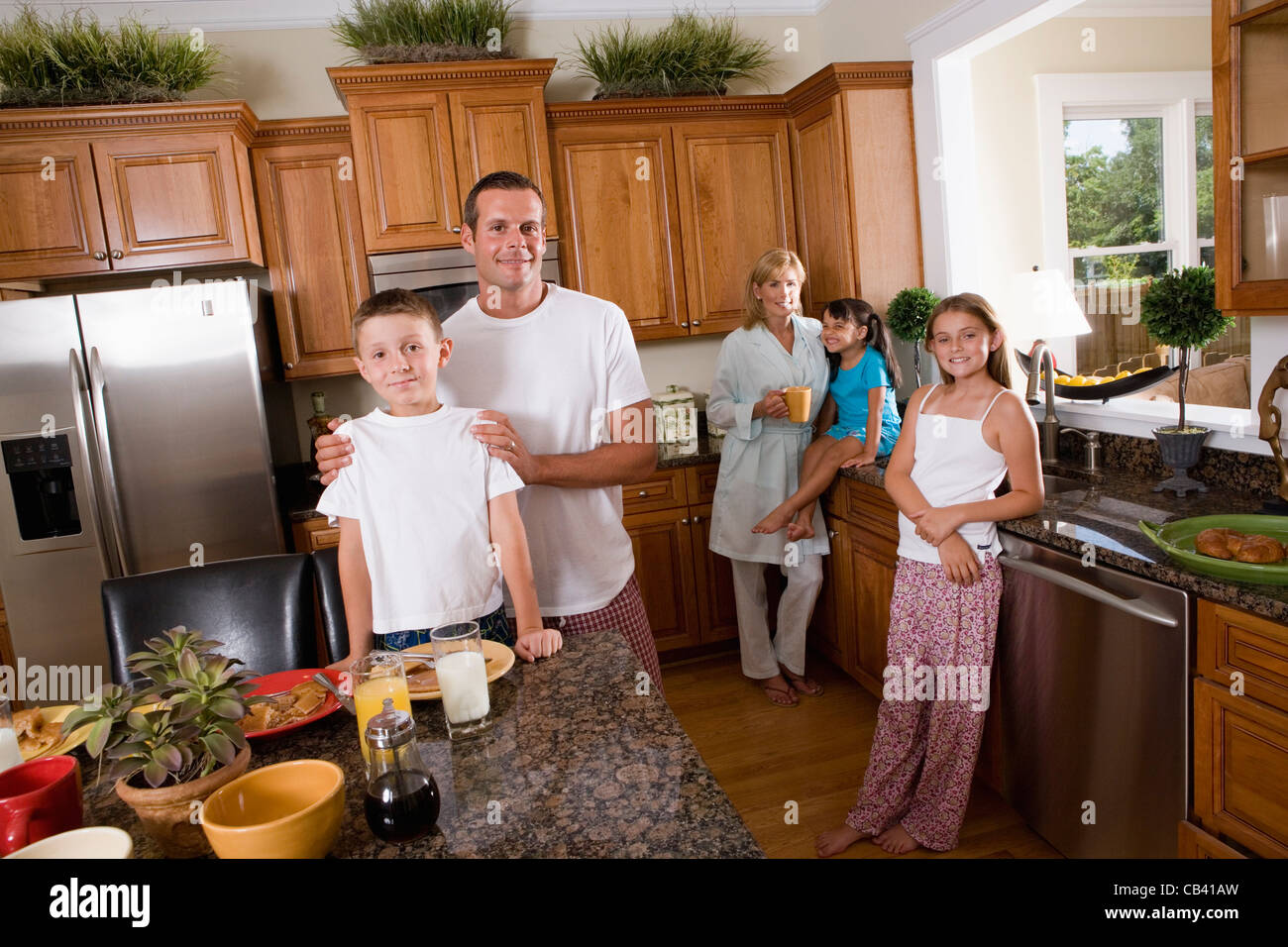 Inside interior family mother father daughter girl looking hi-res stock ...