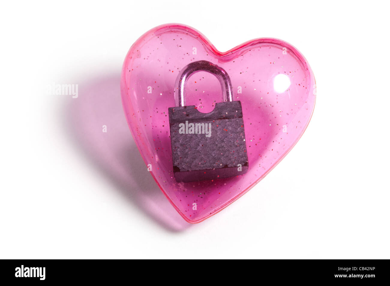 Pink heart and lock, love concept Stock Photo - Alamy