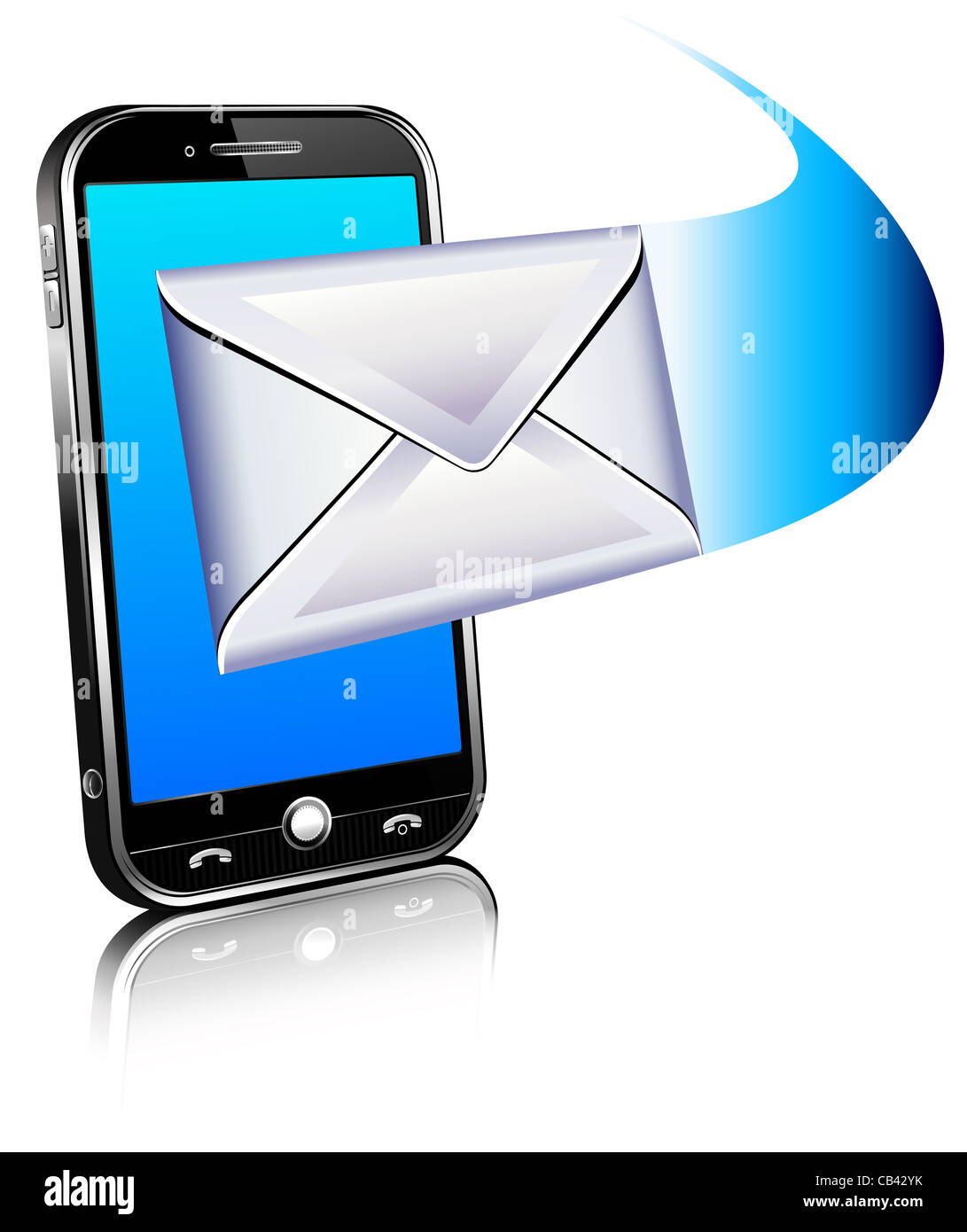 Concept showing email communication by mobile phone Stock Photo - Alamy