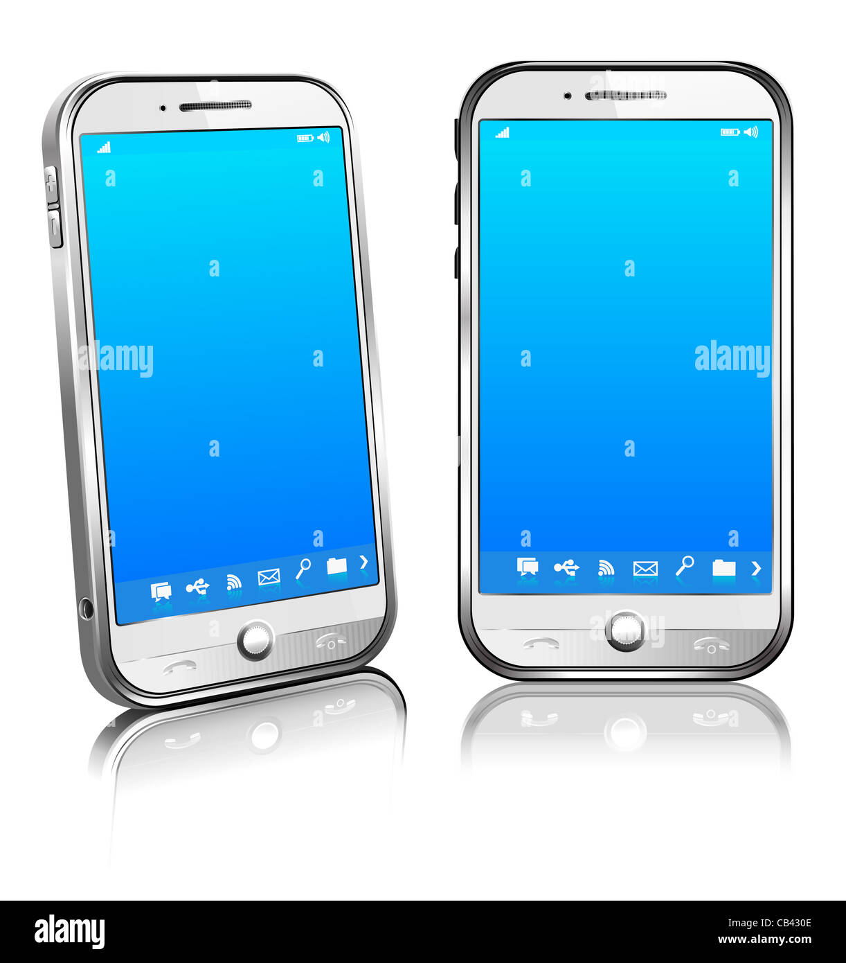 Cell Smart Mobile Phone White 3D and 2D Stock Photo - Alamy