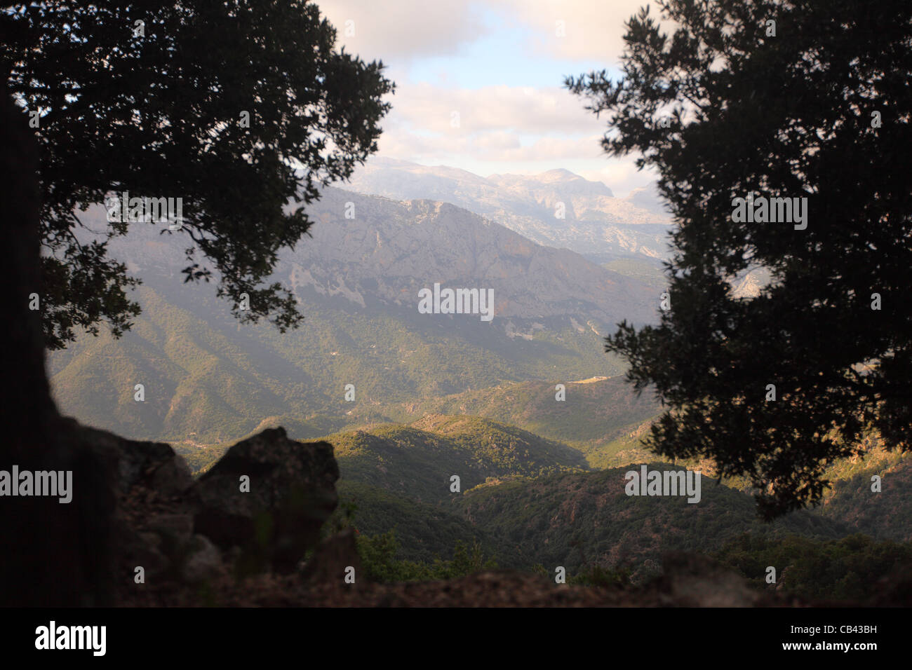 Sardinia, Cagliari, Italy, Dorgali, view over Parco Nazionale, del ...