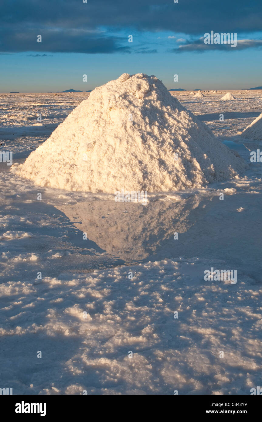 Salar de Uyuni, Collecting salt at Colchani; Potosi region, Bolivia ...