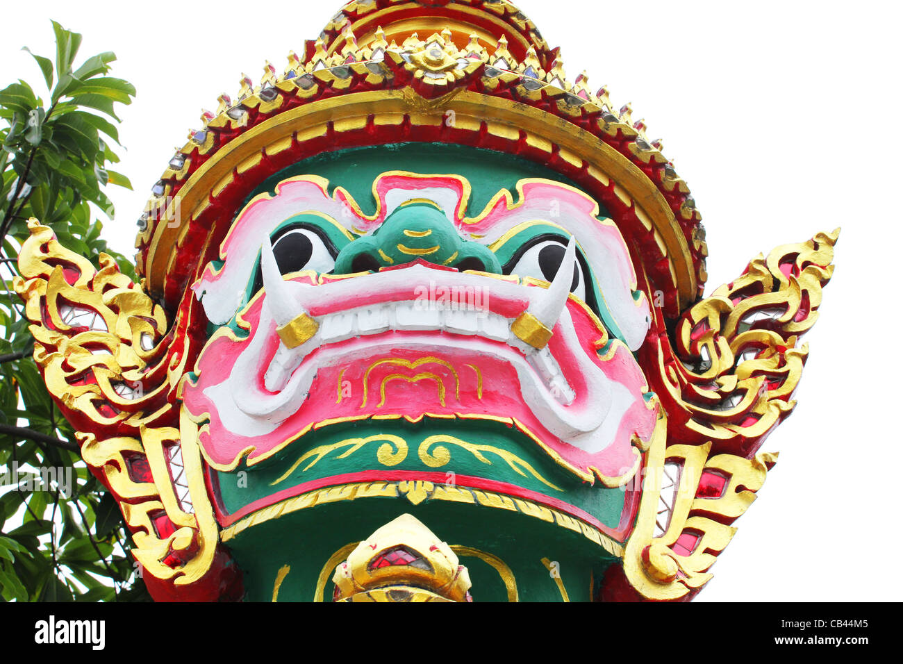 Yak guardian statue outside Wat Seekan in Bangkok, Thailand Stock Photo ...