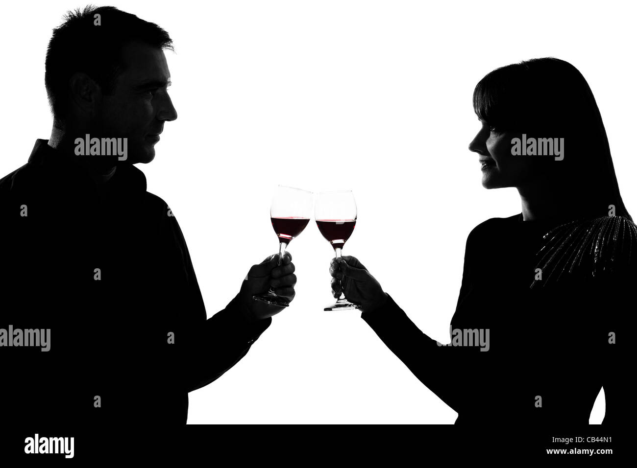 People Drinking Wine Silhouette