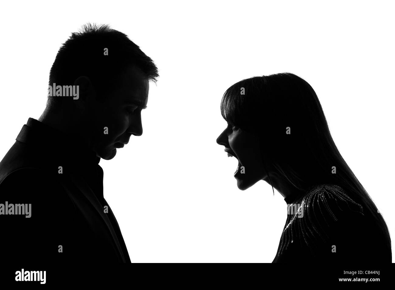 Silhouette couple shouting hi-res stock photography and images - Alamy