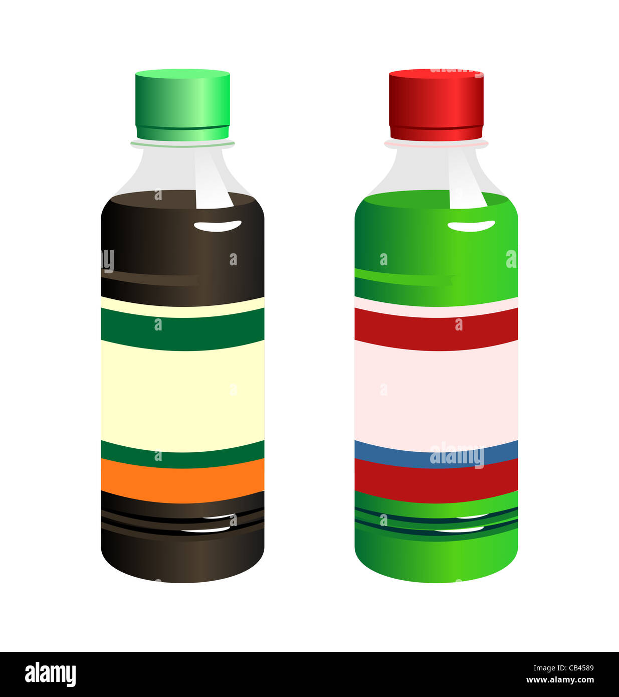 Illustration set of two bottles isolated on white background - vector ...