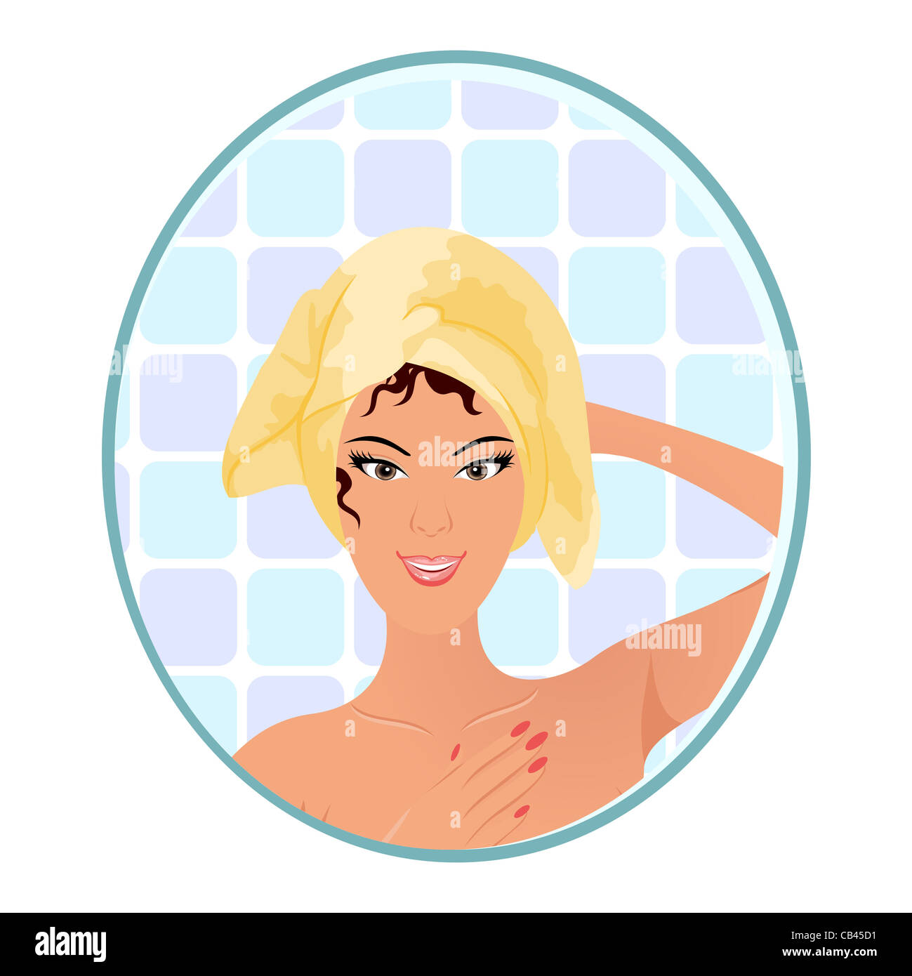 Cartoon Drying Body With Towel