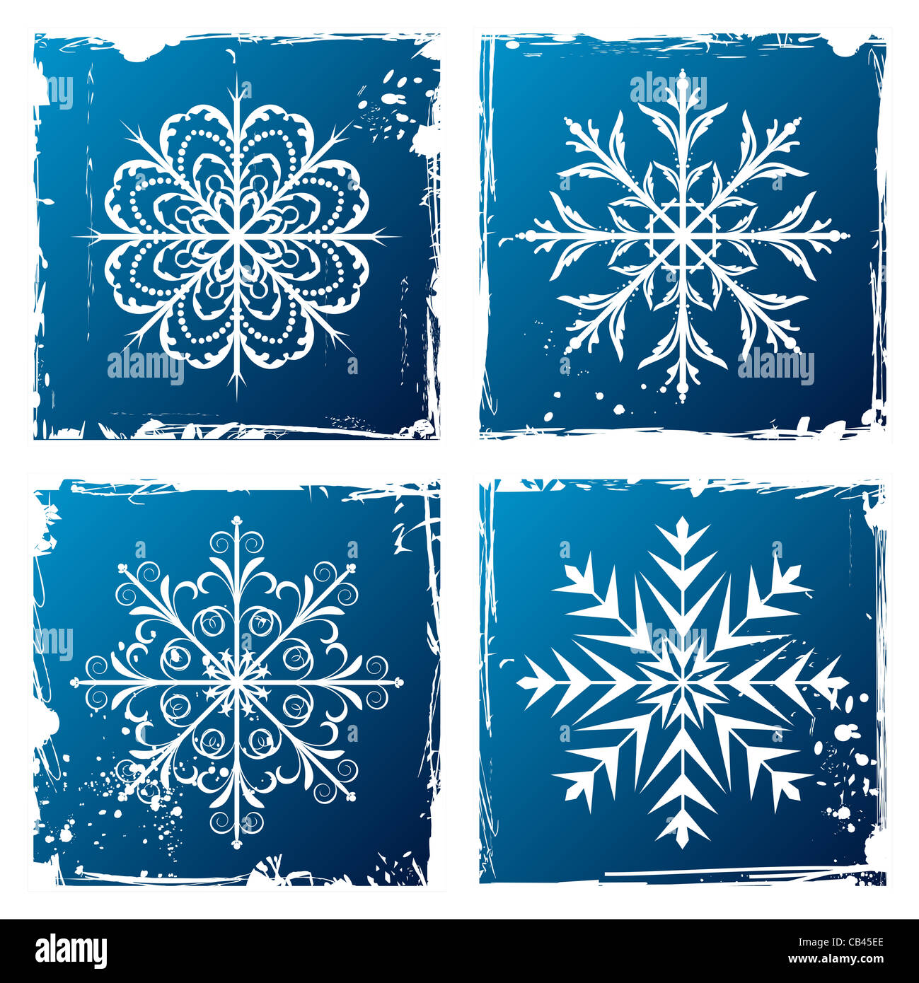 Illustration set variation snowflakes isolated - vector Stock Photo - Alamy