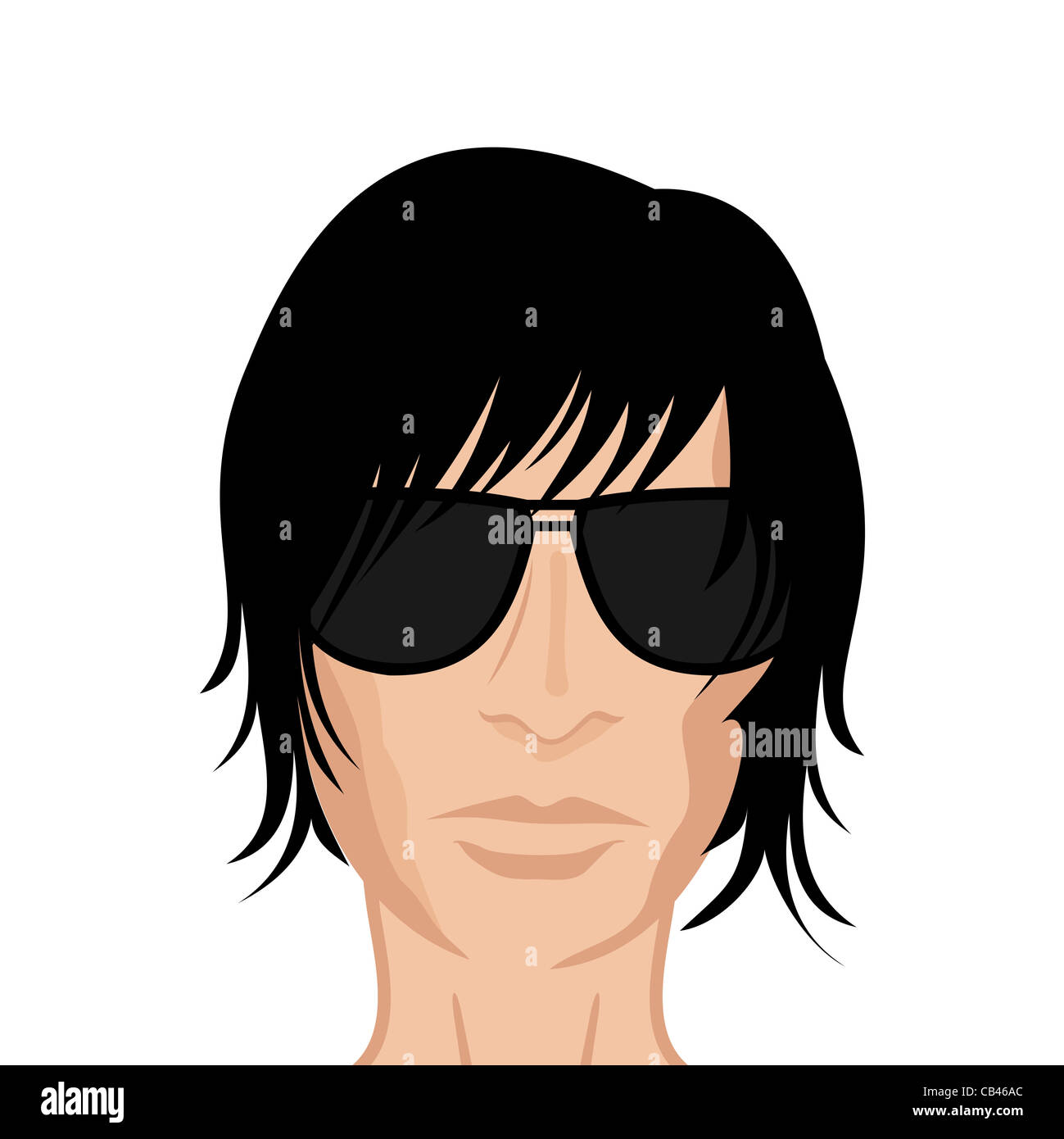 Illustration of face young man, design element - vector Stock Photo - Alamy