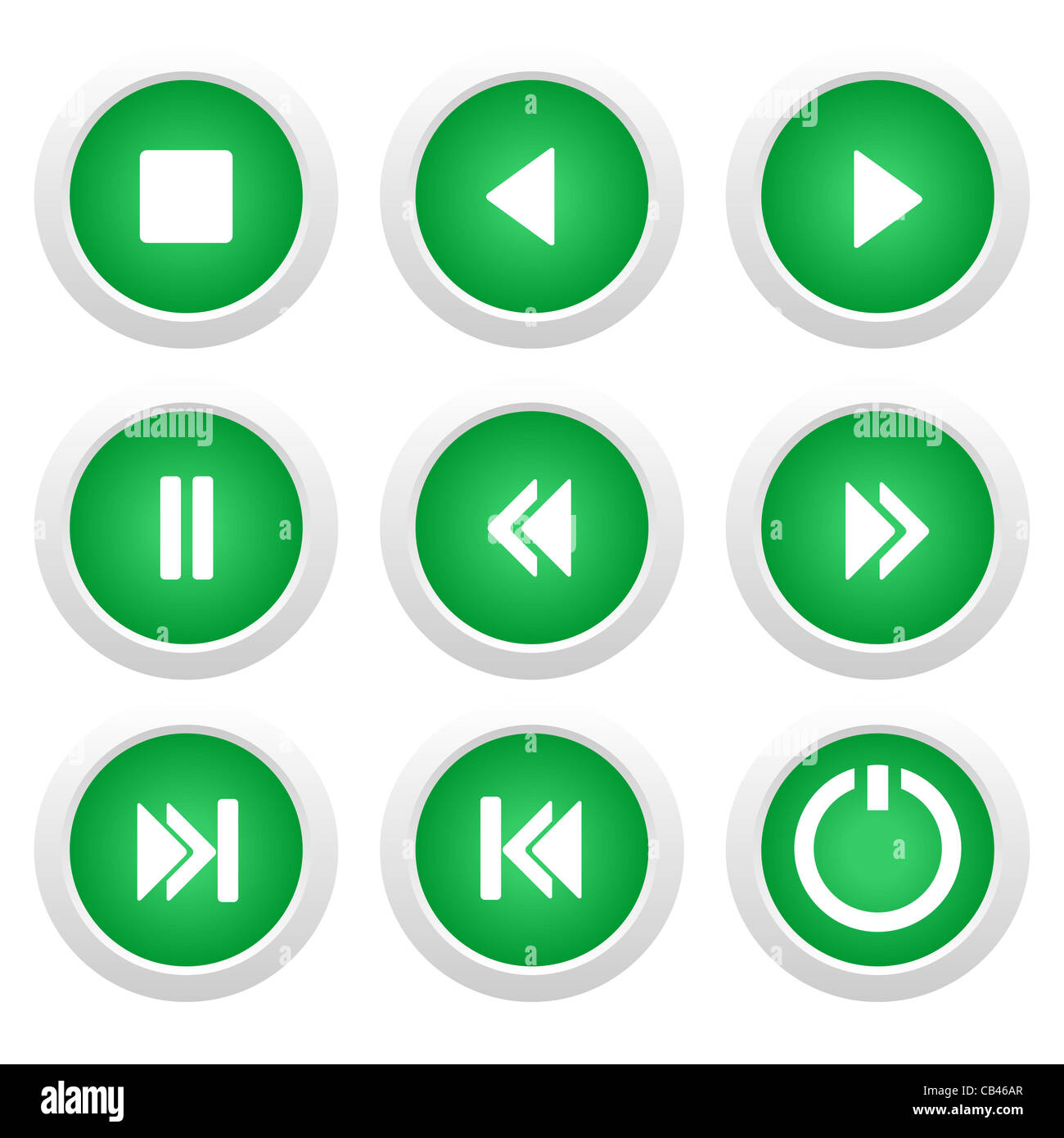 Audio buttons icon set Cut Out Stock Images & Pictures - Alamy