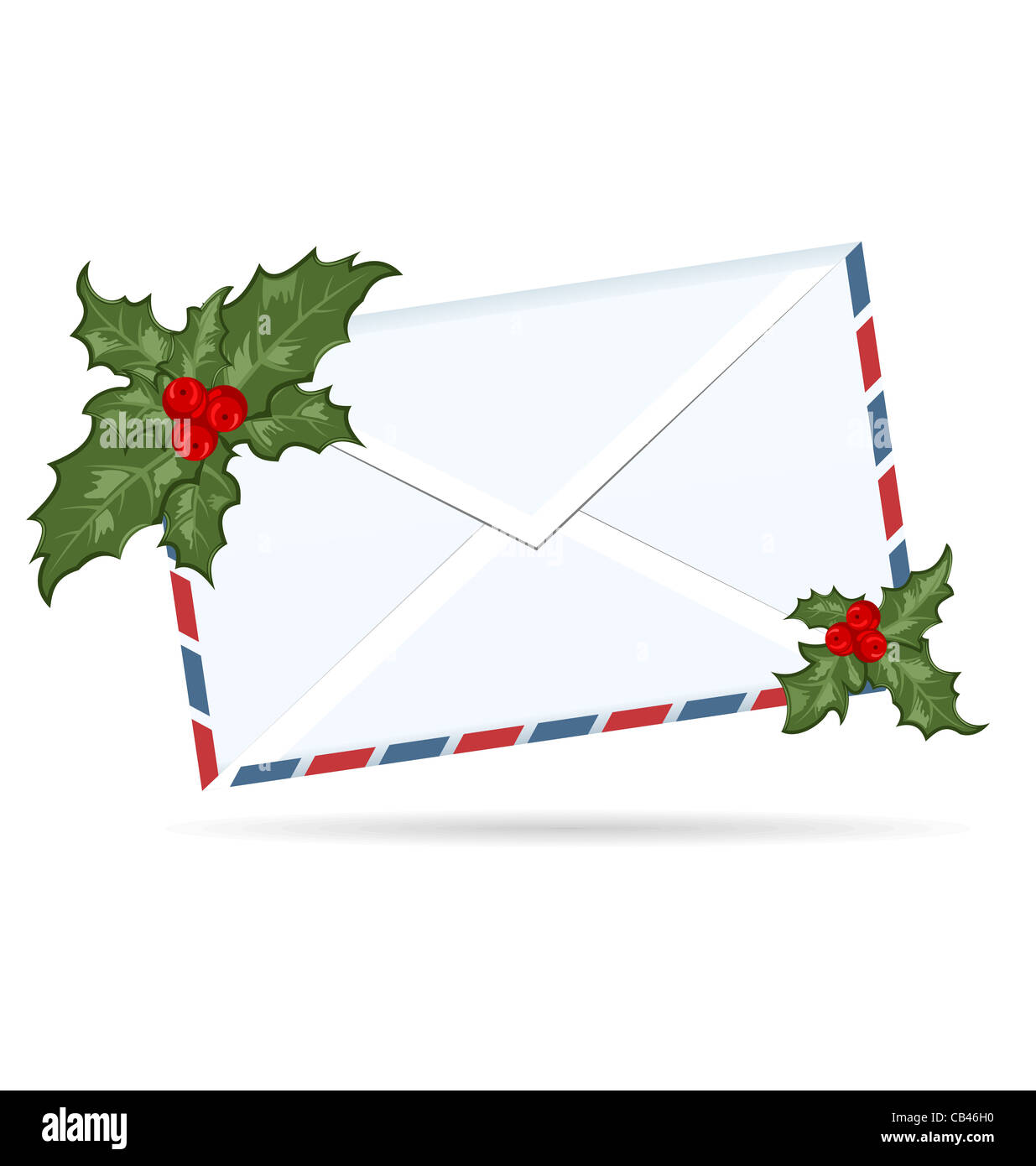 Illustration gift letter with Christmas berry - vector Stock Photo - Alamy