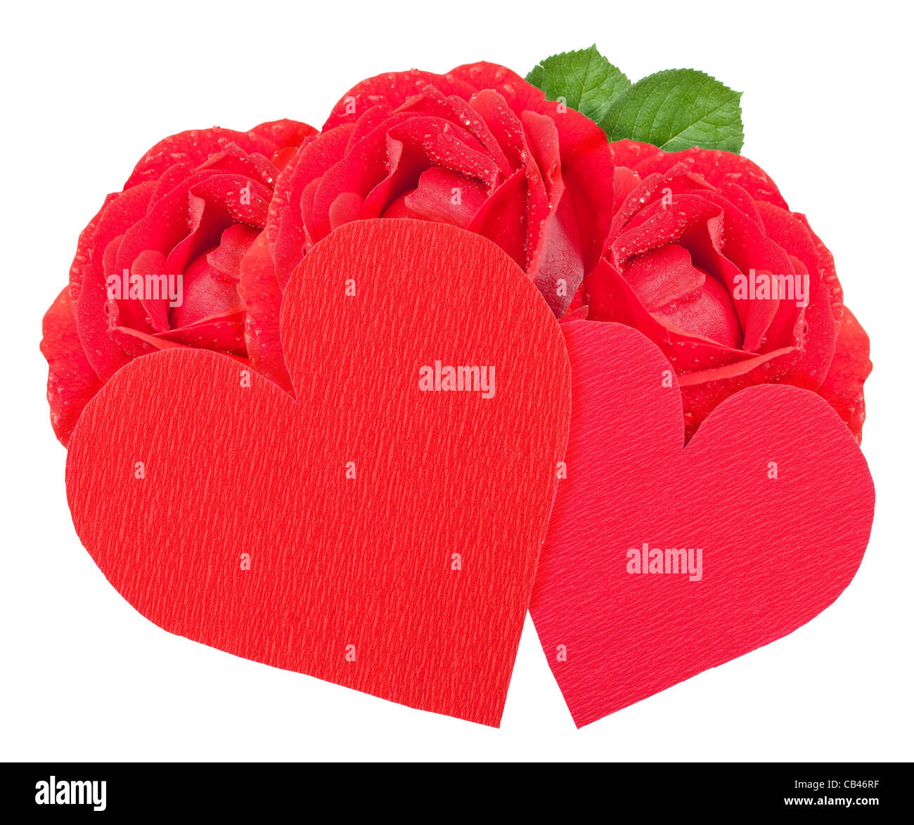 Hearts with roses Stock Photo - Alamy