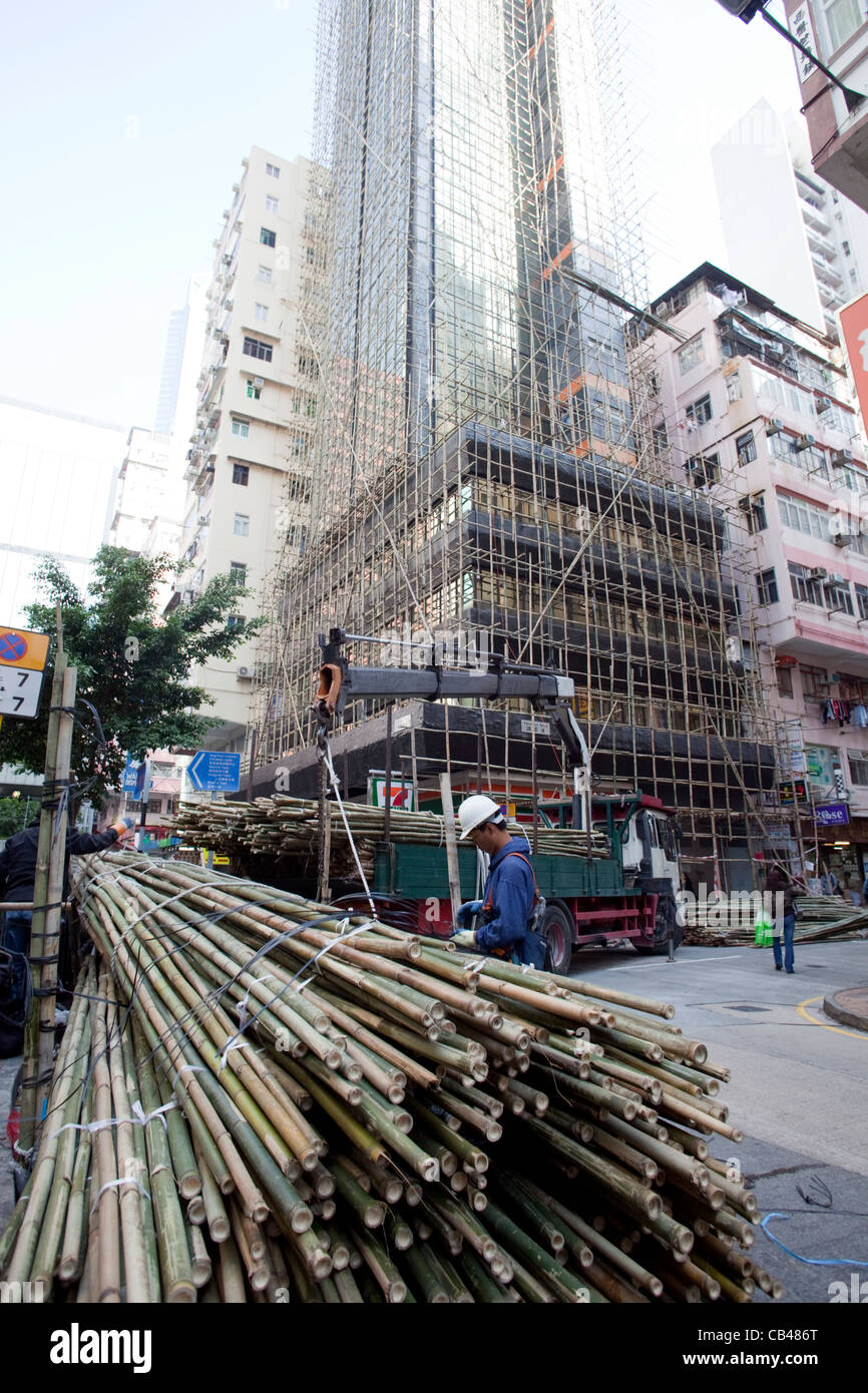 China, Hong Kong, Bamboo Scaffolding Stock Photo - Alamy