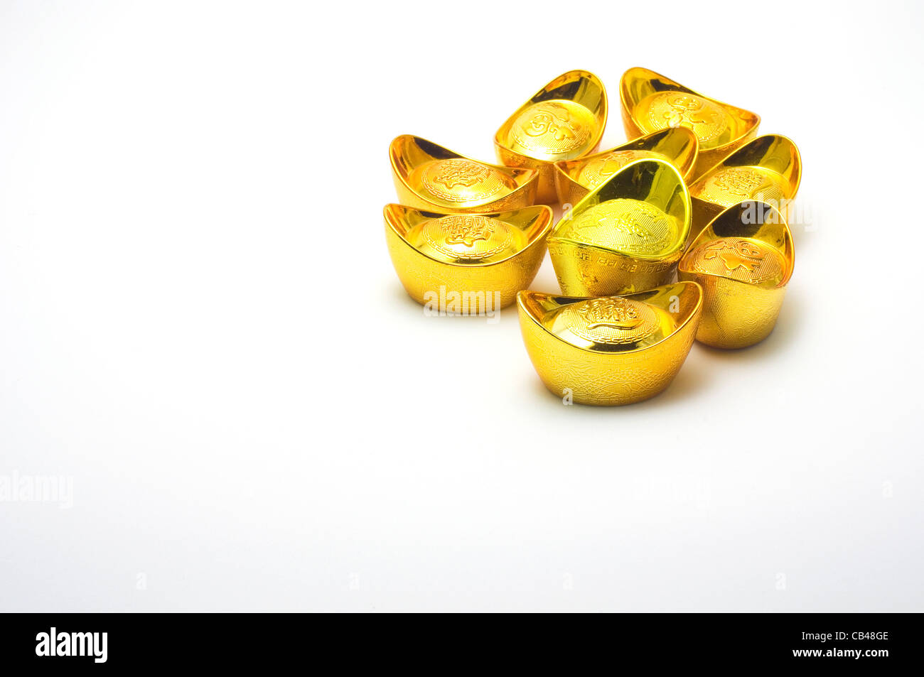 chinese gold ingots, a symbol of wealth for chinese Stock Photo - Alamy