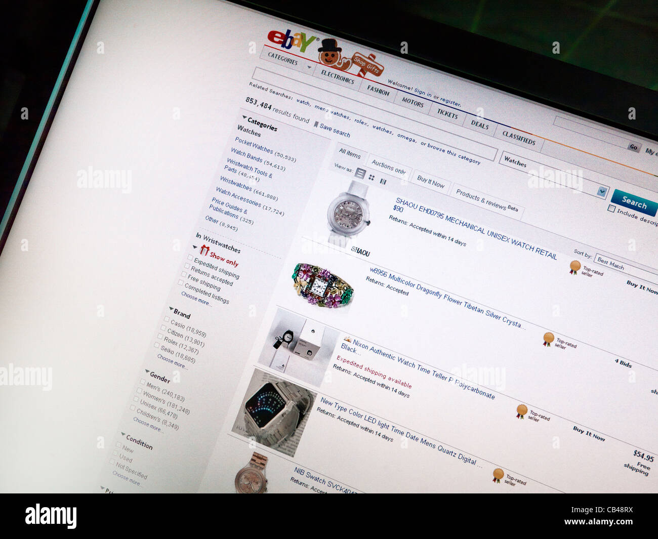Ebay.com On A Computer Screen Stock Photo - Alamy
