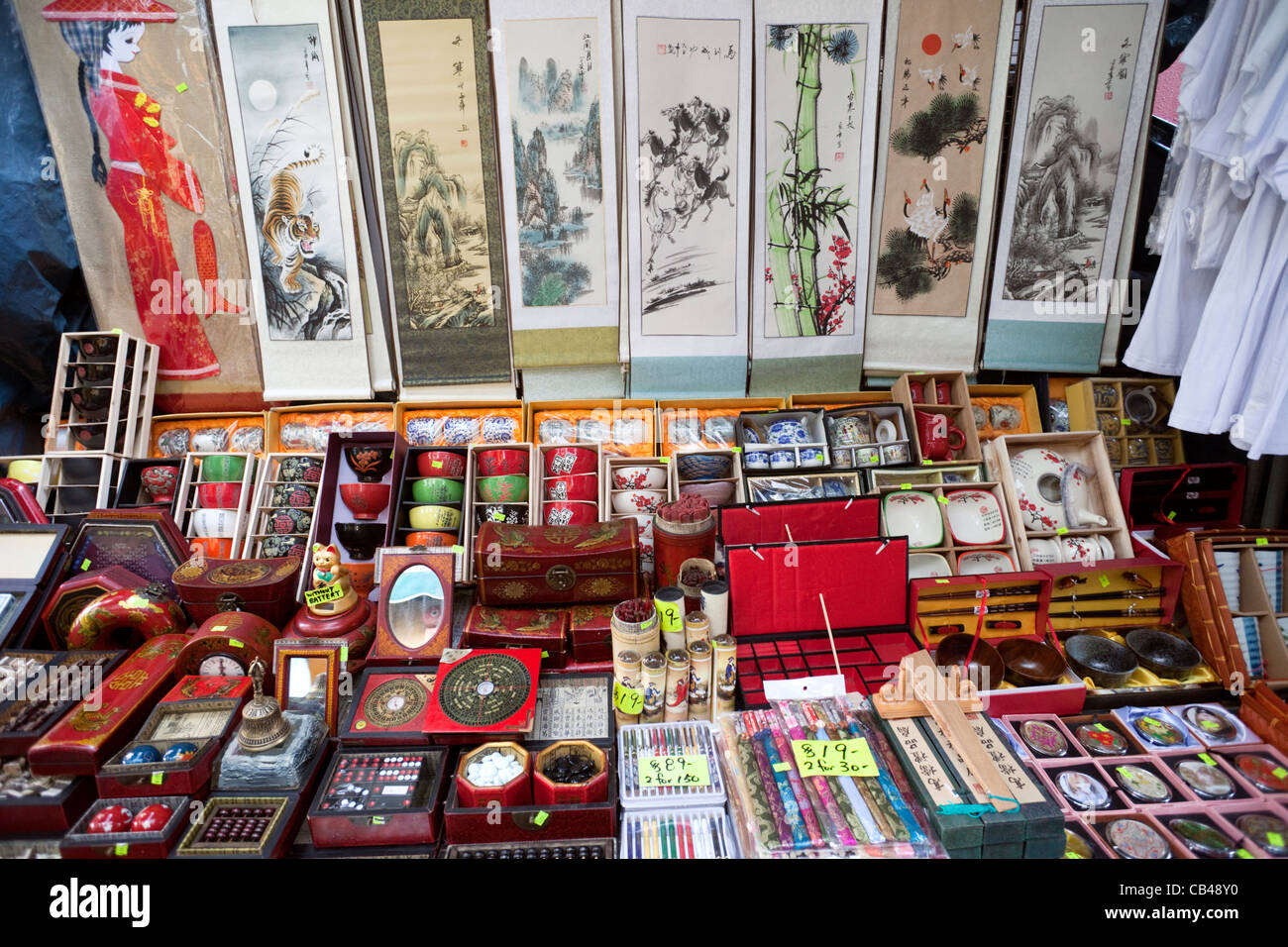 China, Hong Kong, Stanley Market, Calligraphy Store Display Stock Photo ...