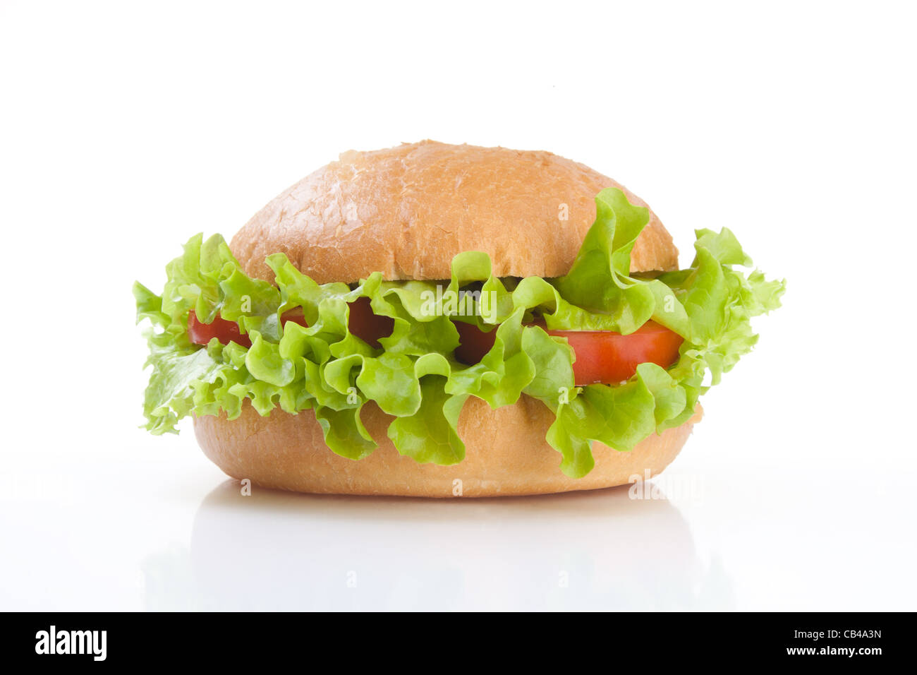 Vegetarian healthy hamburger on white background without meat Stock ...