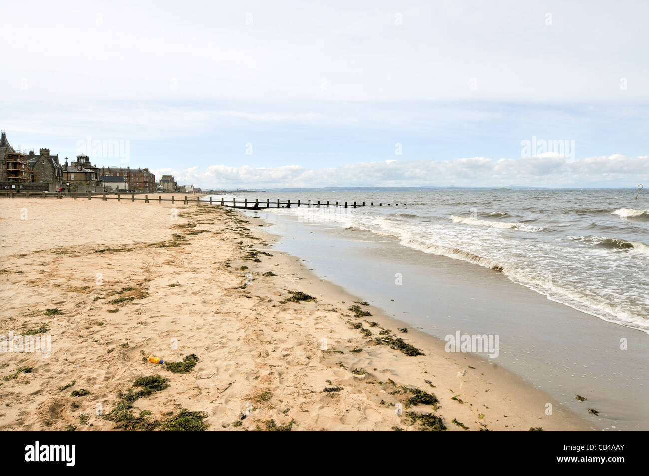 View of the beach at Joppa looking towards Portobello in Edinburgh ...