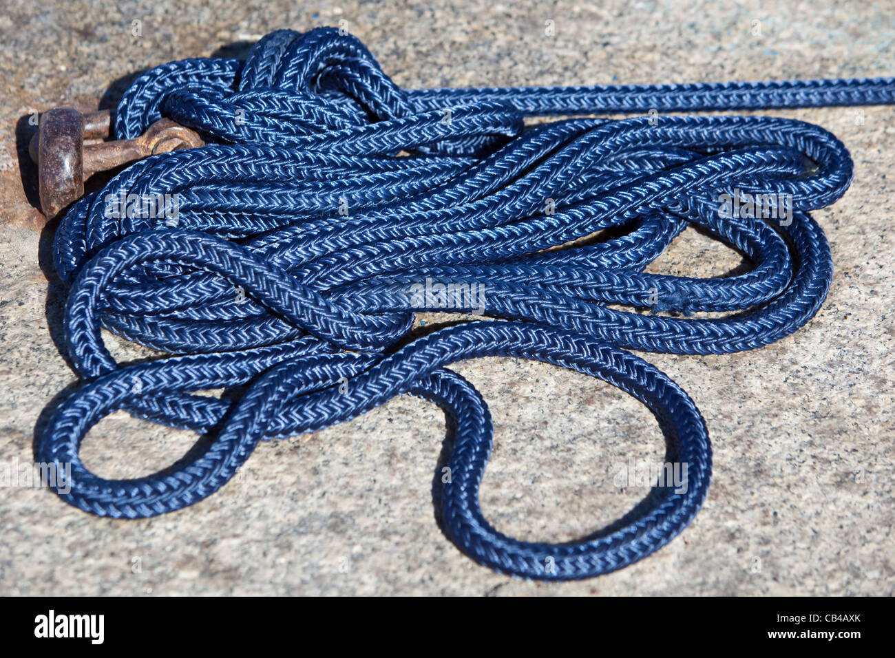 coiled mooring rope for yachts Stock Photo - Alamy