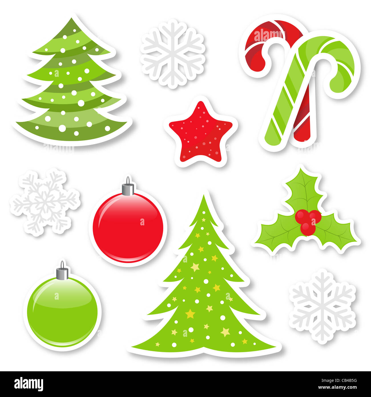 Collection of isolated Christmas design elements Stock Photo - Alamy