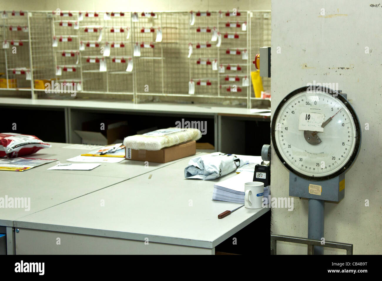 Post Room with Weigh Scales and Pigeon Holes Stock Photo - Alamy