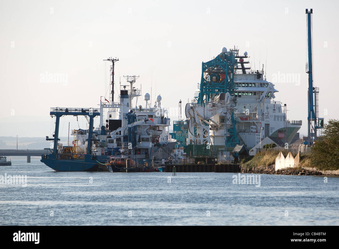 oil industry support vessels alongside Montrose Docks Scotland UK Stock ...