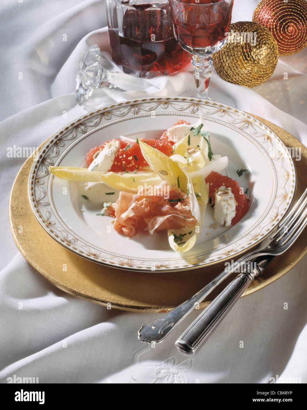 Chicory salad with grapefruit Stock Photo - Alamy