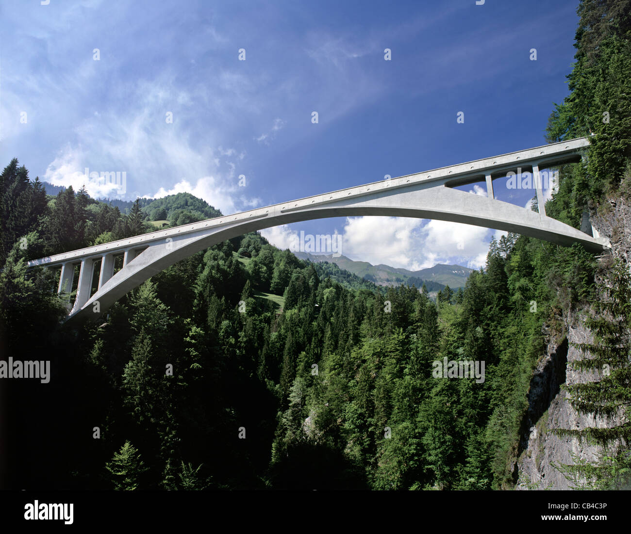 The Salginatobel Bridge, near Schiers, the Grisons (Canton Graubunden ...