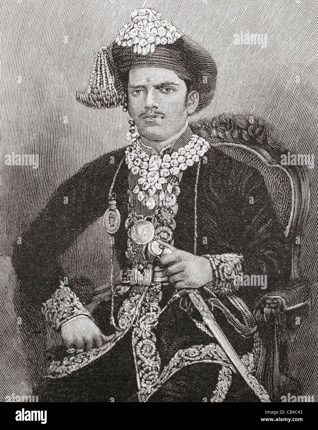 Sayajirao Gaekwad III, aged 17, 1863 – 1939. Maharaja of Baroda State ...