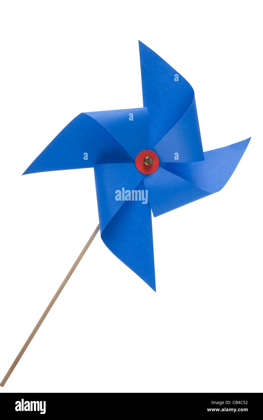 Single blue pinwheel isolated close up on white background. Included ...
