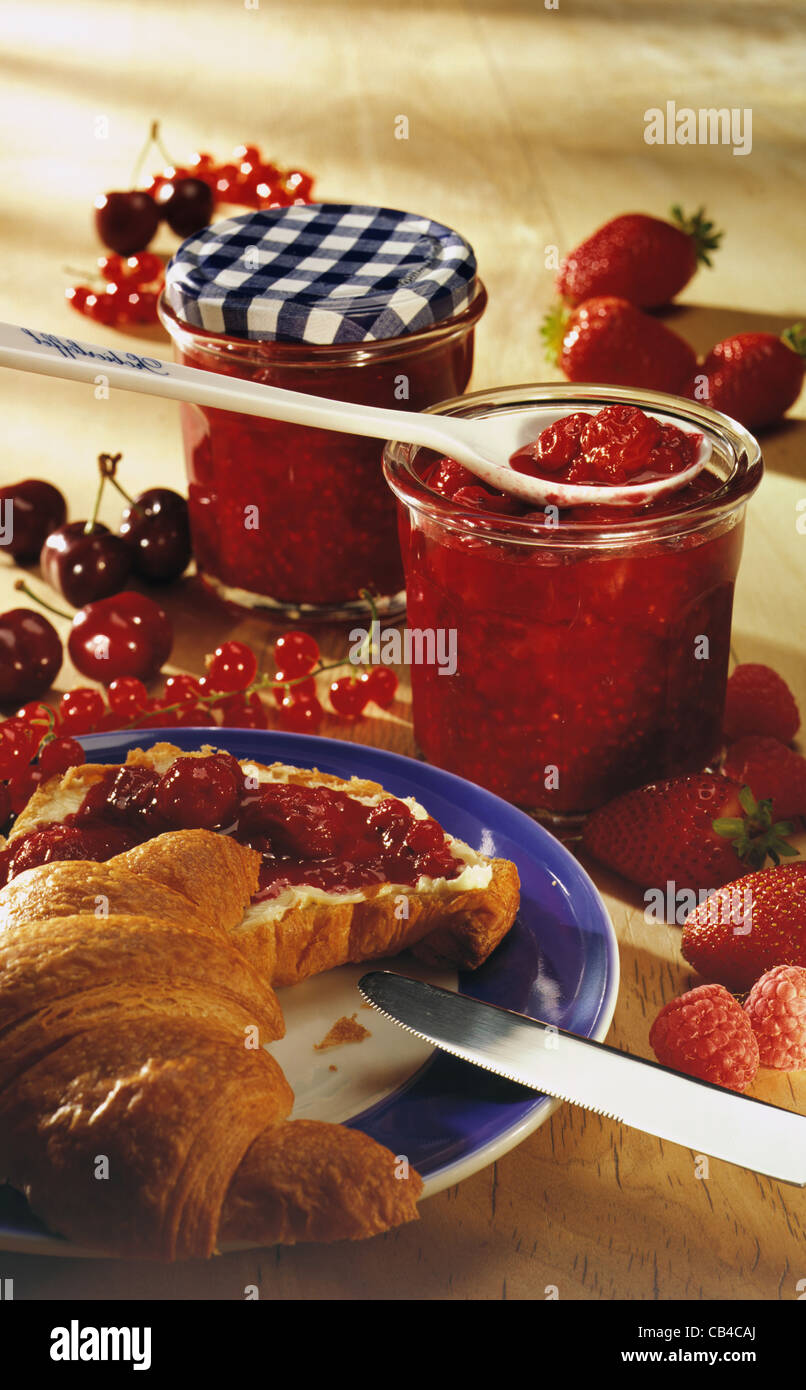 Red fruit jelly - jam Stock Photo - Alamy