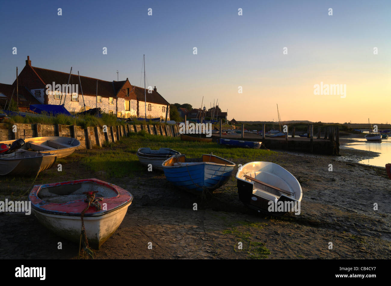 Burnham Overy Staithe sunset, Norfolk Stock Photo - Alamy
