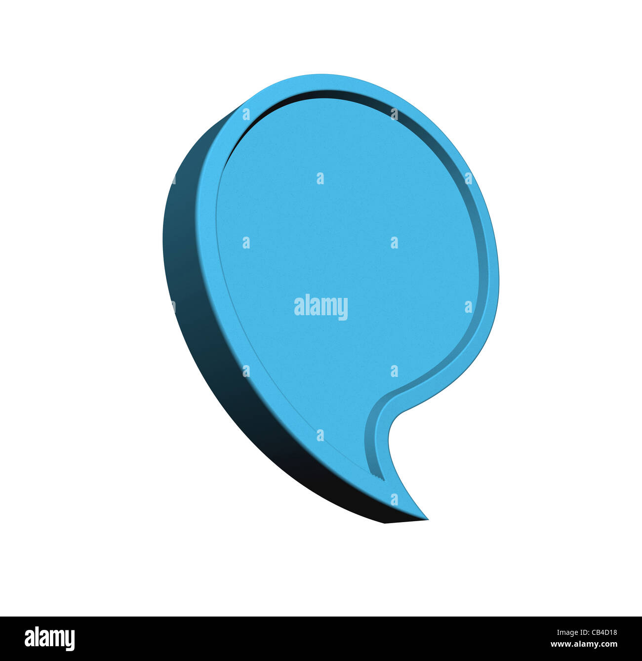 3D Sky blue dialogue bubble isolated on white background. Included ...