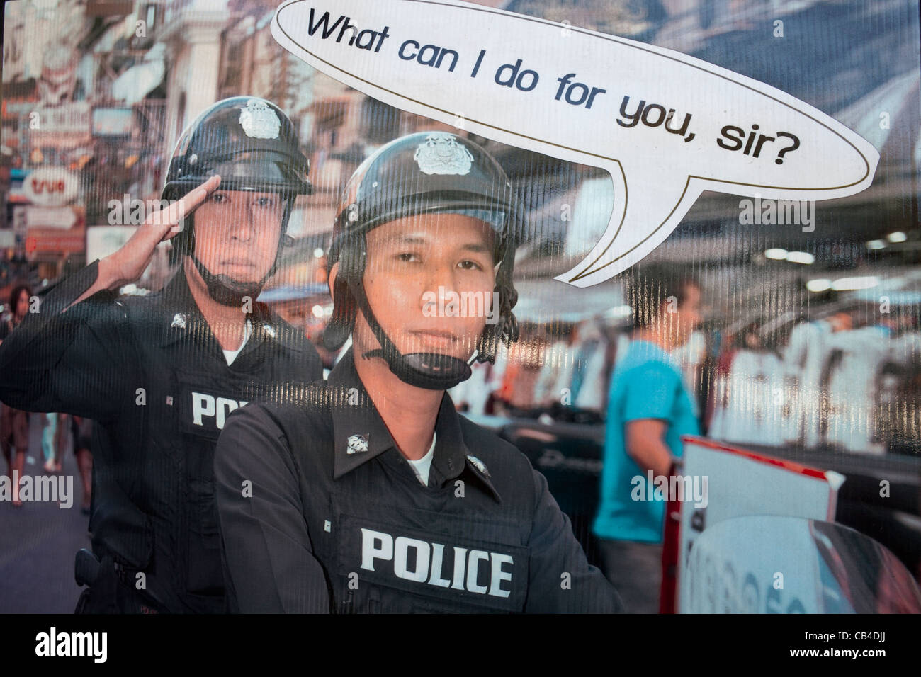 Thailand, Bangkok, Police Poster Stock Photo - Alamy