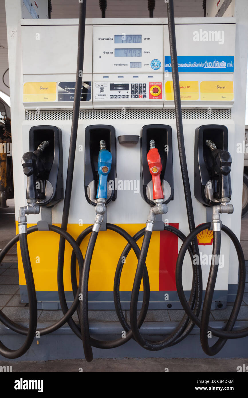 Thailand, Bangkok, Petrol Station, Petrol Pumps Stock Photo - Alamy
