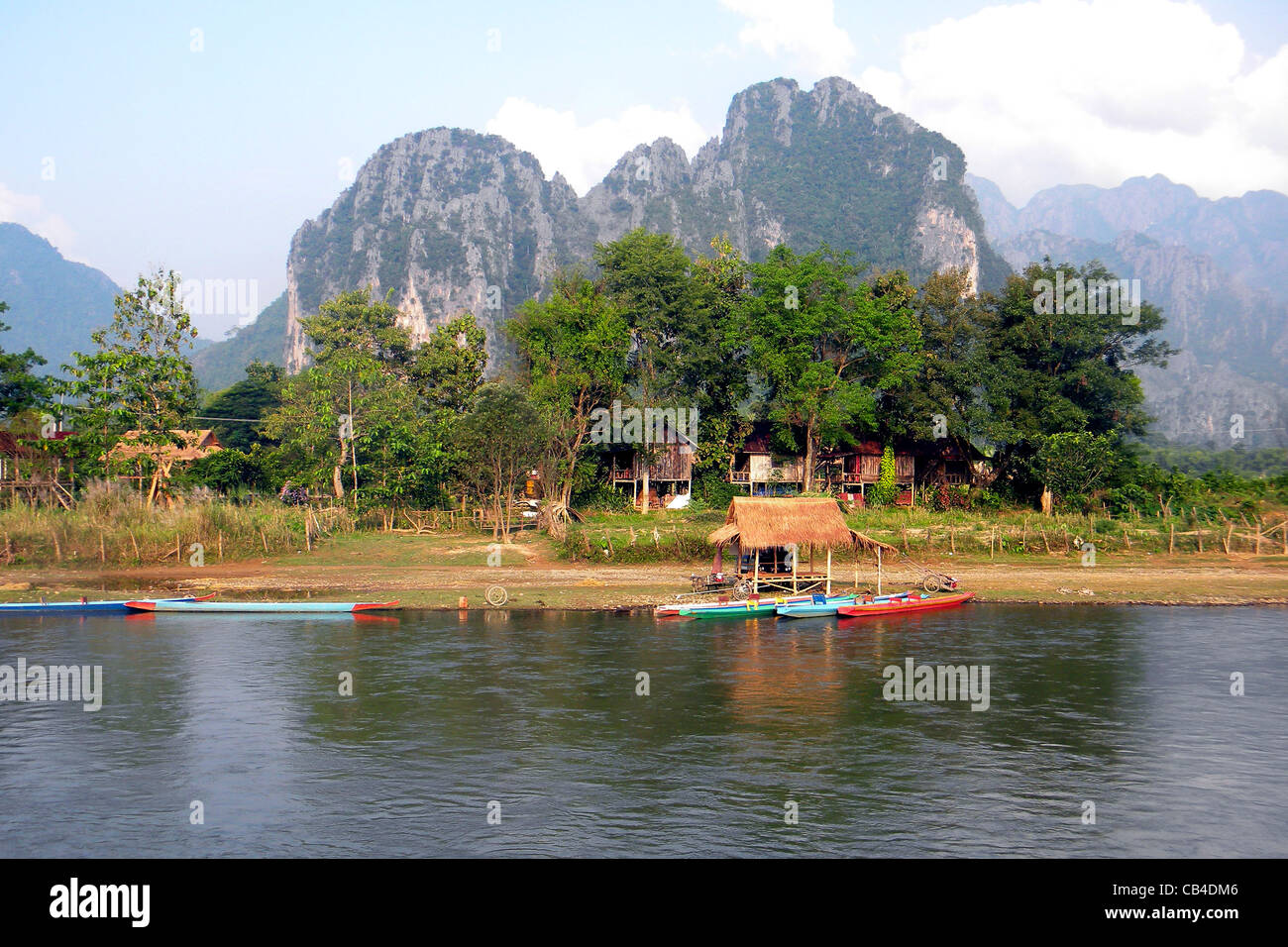 River bank, Van Vieng, Laos Stock Photo - Alamy